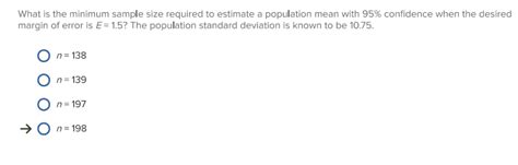 Solved What Is The Minimum Sample Size Required To Estimate