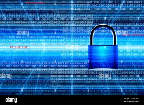 Computer Code Binary Background And Lock Security Concept Stock Photo Alamy