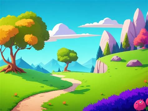 Premium Photo 2d Colorful Landscape Scenery