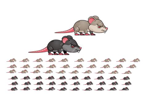 Premium Vector Rat Monster Animated Game Character Sprite