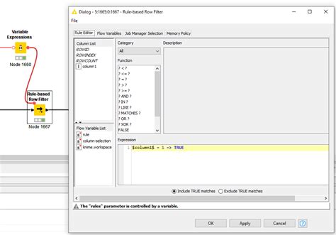 Using Greater Than And Less Than Symbols With A Widget Knime