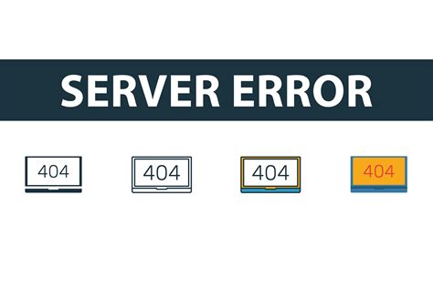 Server Error Icon Set Graphic By Aimagenarium · Creative Fabrica