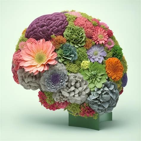 Premium Photo Human Brain From Which Flowers Grow Generative Ai