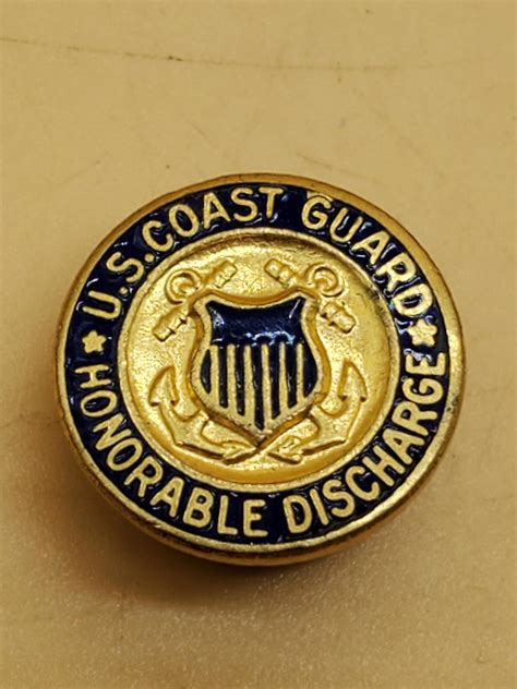 Vintage Us Coast Guard Honorable Discharge Lapel Pin Etsy