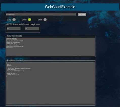 Example Using The Web Client Sl Library