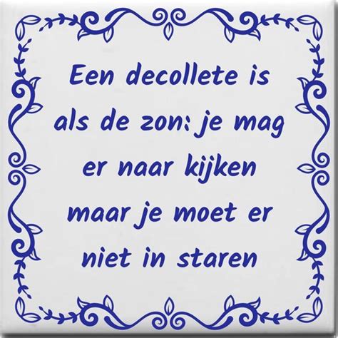 Wijsheden Tegeltje Met Spreuk Over Sex Een Decollete Is Als De Zon Je