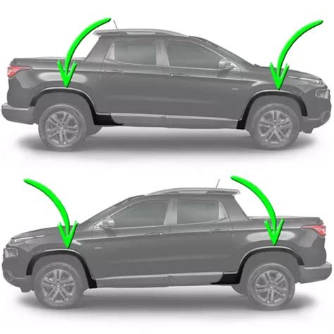 Kit 4x Moldura Paralama Original Fiat Toro Endurance 2019 Frete grátis