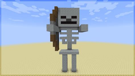 Minecraft Como Construir Uma Estátua De Esqueleto Youtube