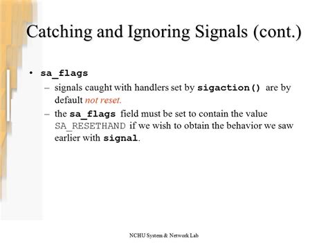 NCHU System Network Lab Lab 8 Signals Operating System Lab Ppt