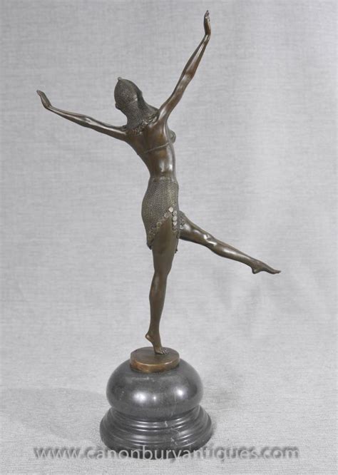 French Art Deco Bronze Figurine By Chiparus Dancer Girl