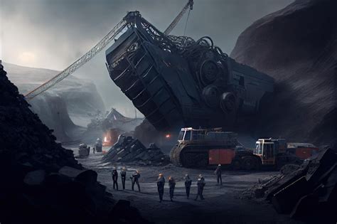 Coal Mining Operations With Combination Of People Machines And Natural