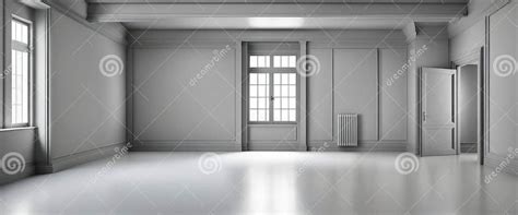 Photorealistic Empty Room Horizontal Anamorphic Display For Background