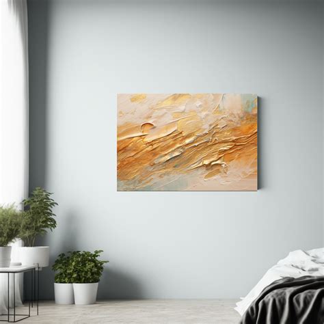 Cuadro Decorativo Trazos Metálicos Dorados Sobre Tonos Pastel Decocuadros