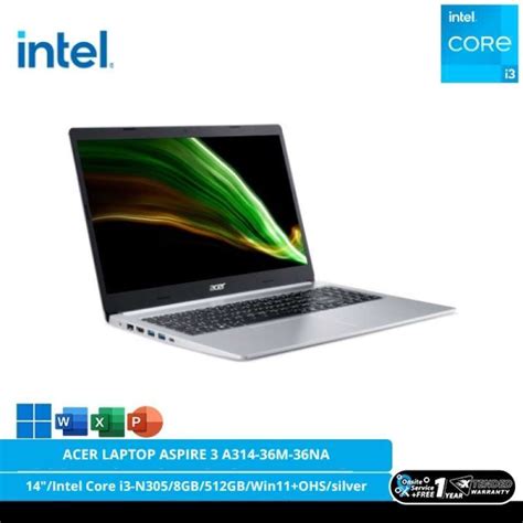 Jual Acer Laptop Aspire A M Na Intel Core I N Gb Gb Win Ohs Silver Nx