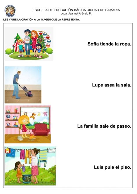 Relaciona Imagen Con Oración Worksheet Juegos De Niños Infantiles Lecto Escritura Preescolar