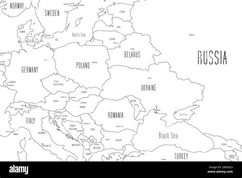Map Of Eastern Europe Handdrawn Doodle Style Vector Illustration