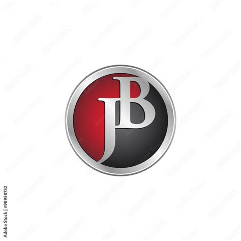 JB Initial Circle Logo Red Stock Vector Adobe Stock