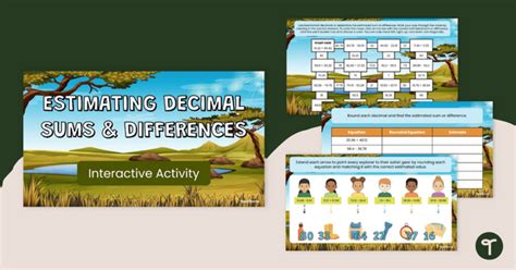 Estimating Decimal Sums And Differences Interactive Activity Teach Starter