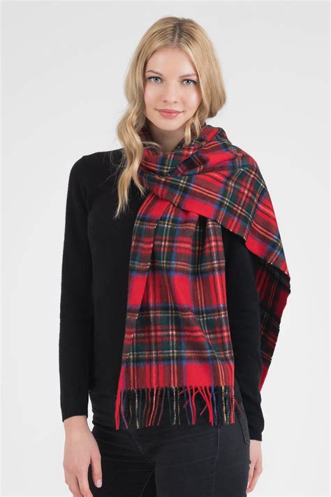 Heritage Tartan Cashmere Wide Scarf Official Royal Stewart Kiltane