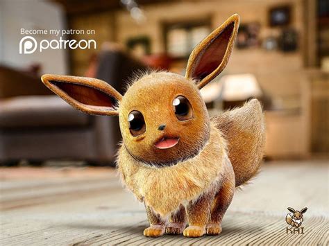 Realistic Pokemon Eevee By Kaikiato On Deviantart Pokemon Eevee