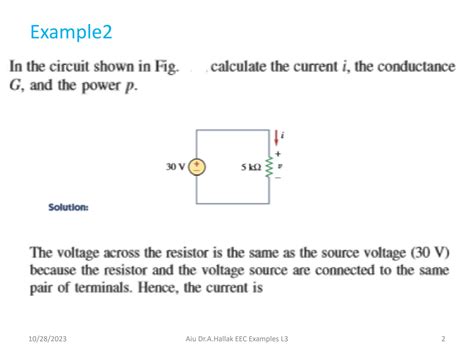 SOLUTION Extra Eec Examples Lecture 3 Chapter2 1 Ohms Law Fall 2023 1