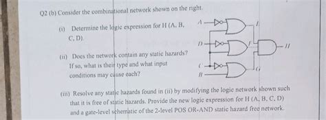 Q2 B Consider The Combinational Network Shown StudyX