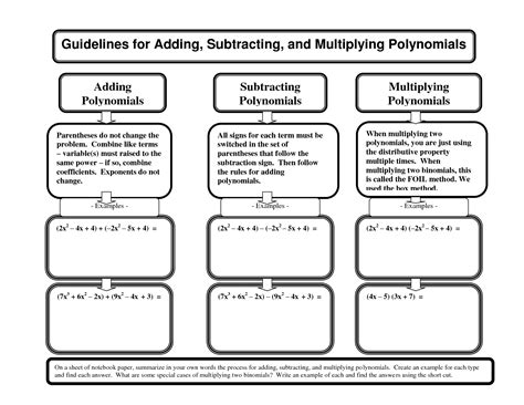 Adding Binomials Worksheet Adding Binomials Worksheet