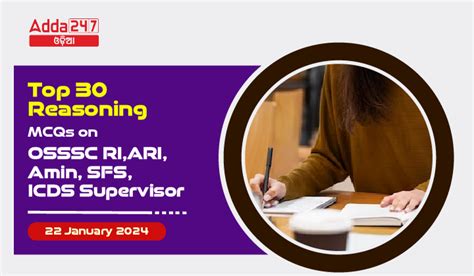 Top 30 Reasoning Mcqs For Osssc Riari Amin Sfs Icds Supervisor 22
