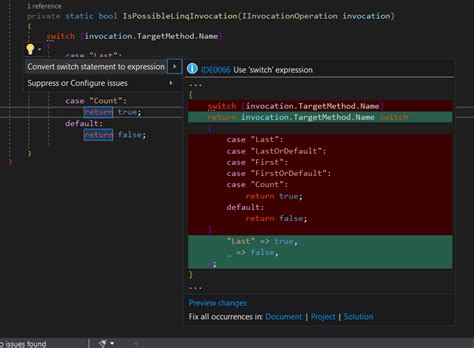 Ide0066 Switch Pattern Code Fix Is Incorrect · Issue 48006 · Dotnet