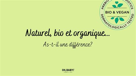 Y A T Il Une Différence Entre Les Soins Naturels Biologiques Bio Et