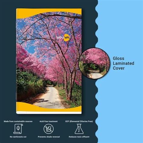Multicolor Laminated Paper Youva Soft Cover Notebook 196 Paper Size