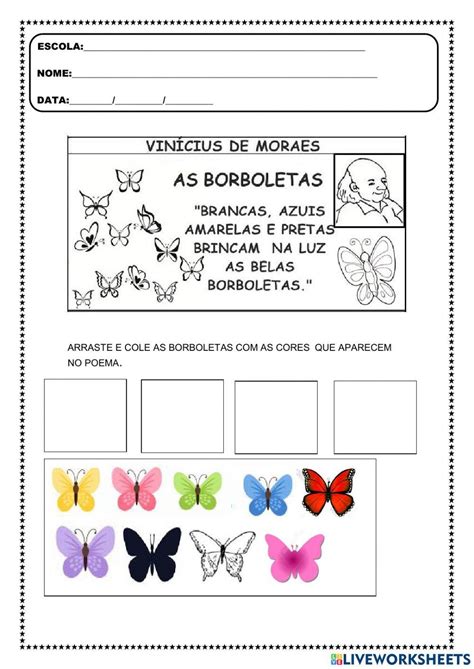 Atividades Com O Poema As Borboletas De Vinicius De Moraes 5 SÓ