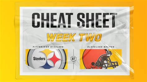 Cheat Sheet Steelers Vs Browns