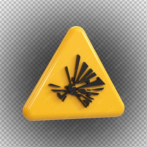 투명 한 배경에 고립 된 고전압 위험의 폭발 위험 징후 프리미엄 Psd 파일