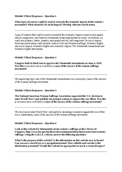Module Short Responses Module Short Responses Question What Types Of Sources Could Be