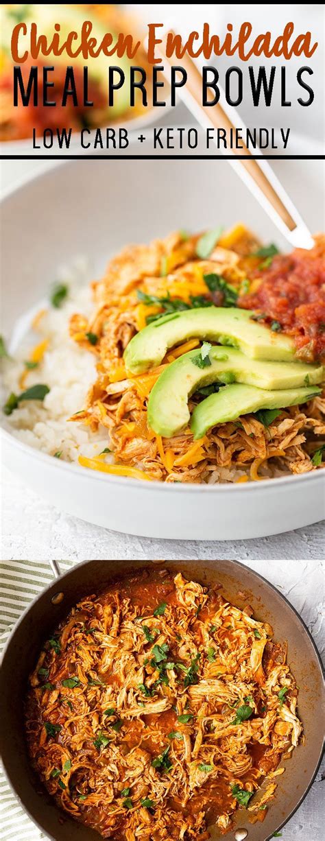 Chicken Enchiladas Bowl Keto Recipe Low Carb Crockpot Chicken
