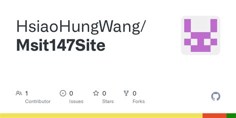 GitHub HsiaoHungWang Msit Site