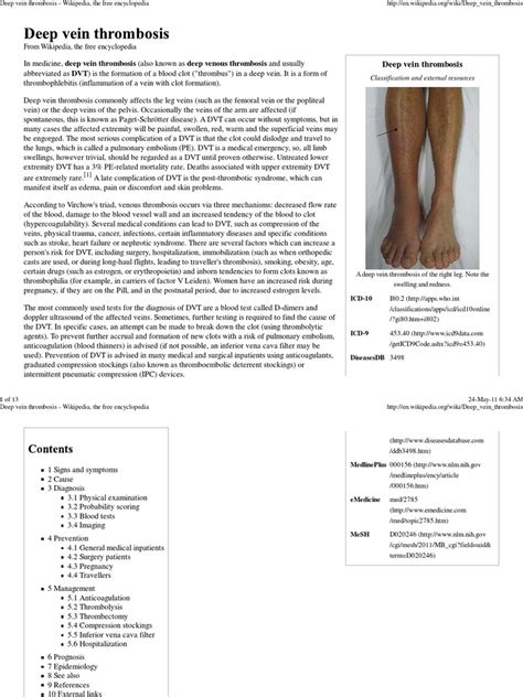 Deep Vein Thrombosis Wikipedia The Free Encyclopedia Pdf