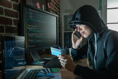 Premium Photo Female Hacker Threating Victim By Smarphone Hacking From System Error And