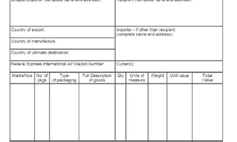Commercial Invoice Template Canada As Well Customs With Plus Export