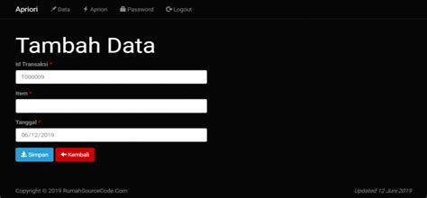 Source Code Data Mining Asosiasi Apriori Php