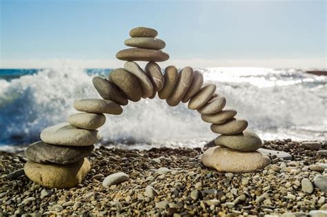Premium Photo Smooth Stones Stack Artistically