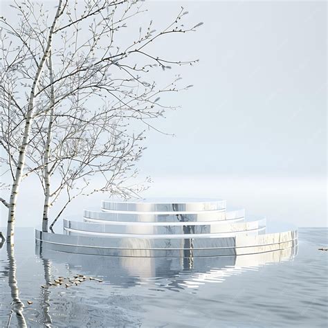 Premium Photo Crescent Shaped Plexiglass Product Stand With Glossy And Transparen Isolated