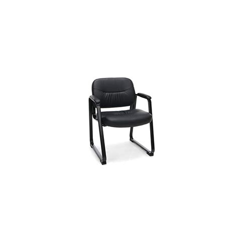 Ofm Essentials Collection Bonded Leather Executive Side Chair With Sled