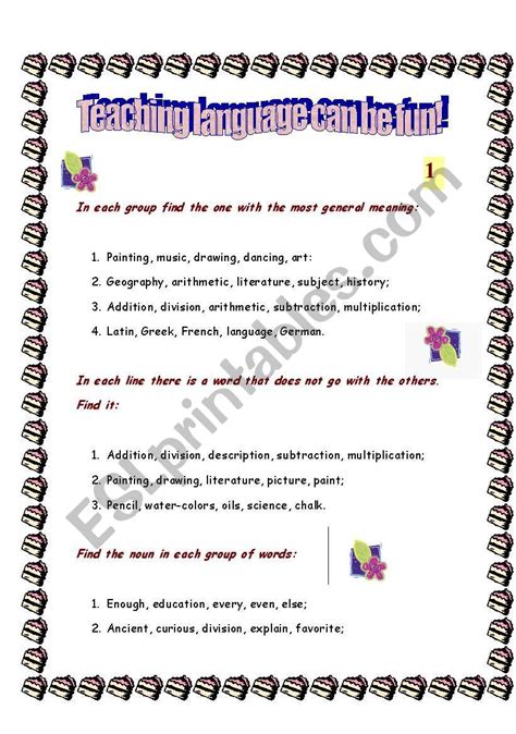 Noun Adjective Verb Difference Esl Worksheet By Allakoalla