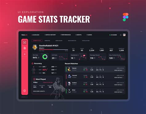 Game Stats Tracker App Concept Behance
