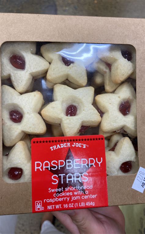 Trader Joes Raspberry Stars Sweet Shortbread Cookies With A Raspberry Jam Center Fig App