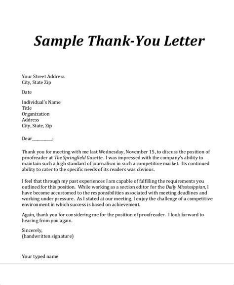Free 32 Sample Thank You Letter Templates In Ms Word Pdf