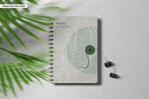 Premium Psd String Tie Spiral Notebook Mockup