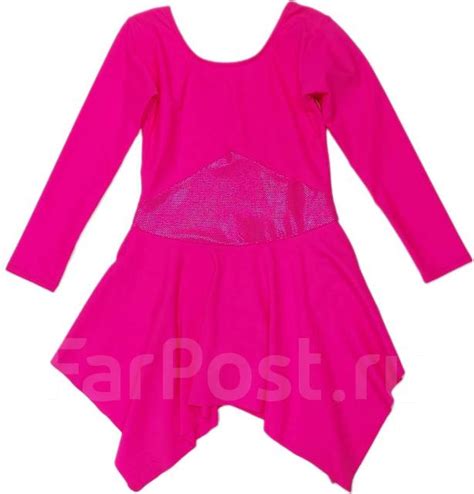 Гимнастический купальник с юбочкойрозовый Rivage Line 134 140 146 152 для девочек демисезон